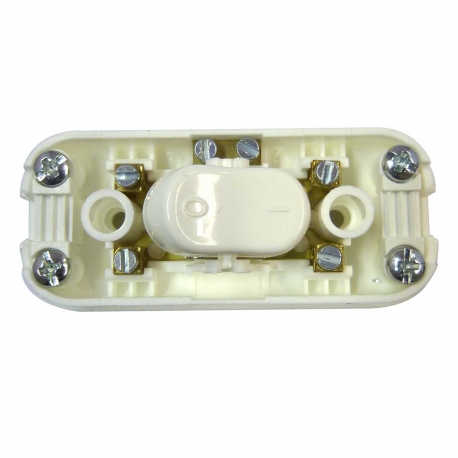 Double Pole In-Line Cord Switch - White