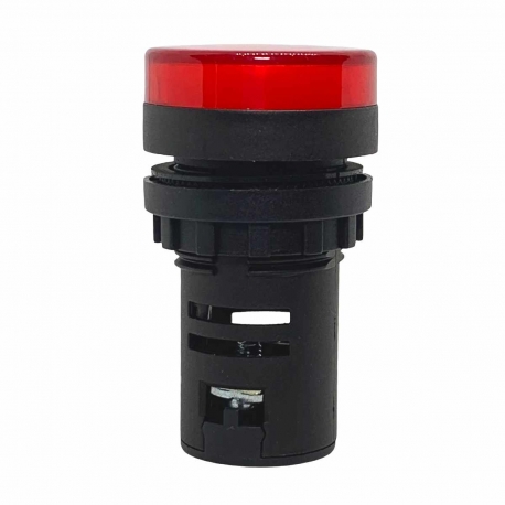 Red 22mm 12VAC/DC Panel Mount Indicator Light IP65 Bright