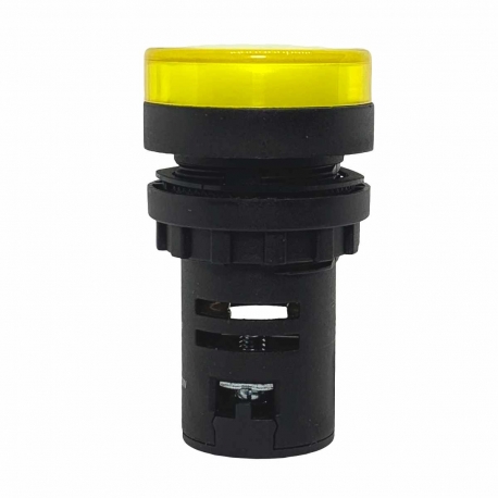 Yellow 22mm 12VAC/DC Panel Mount Indicator Light IP65 Bright