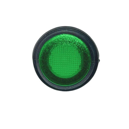 Round Rocker Switch, IP 65 Green Illuminated