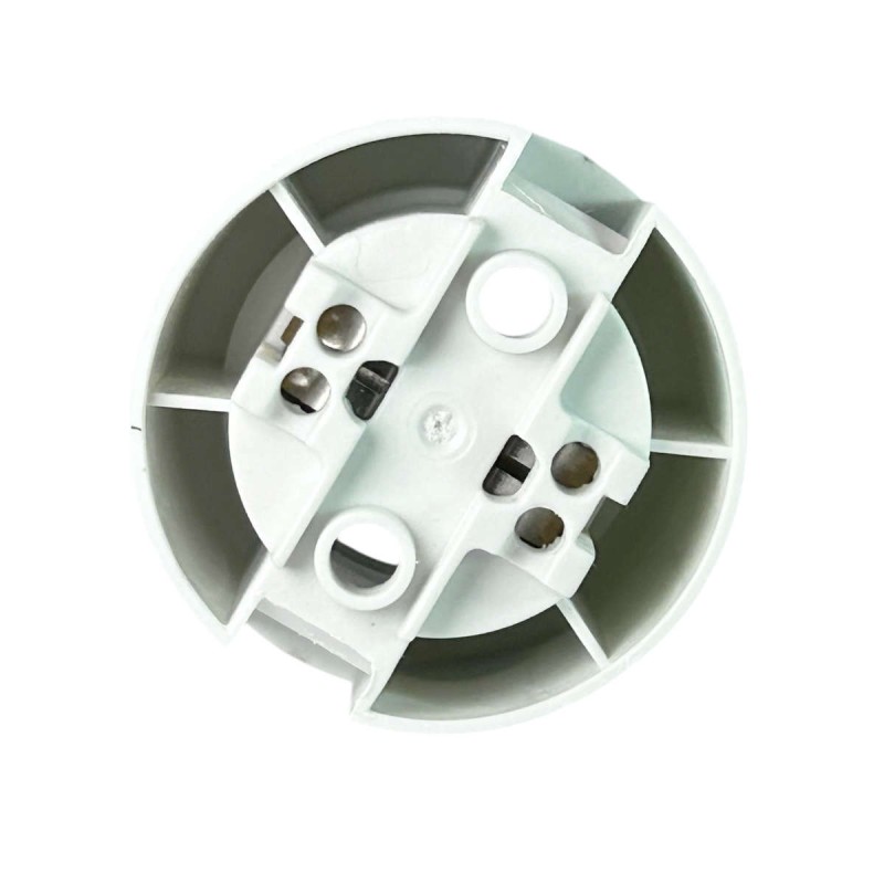 E27 ES Plain Body White Lamp Holder, Plastic Edison Screw