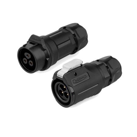 16mm IP67 Waterproof 3 Pole Inline Socket Connector with Lock