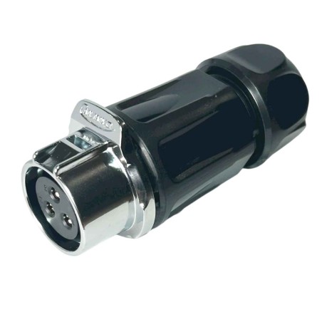IP67 Waterproof 3 Pole Inline Socket Connector with Lock