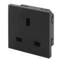 UK BS1363 Panel Mount Power Socket Black