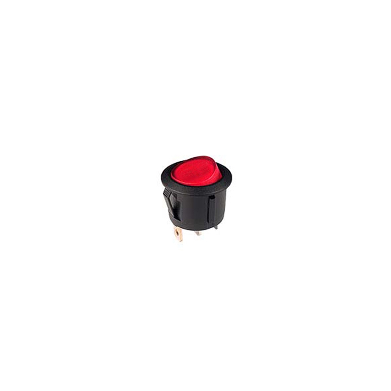 12V Round Rocker Switch Red | Illuminated Rocker Switch